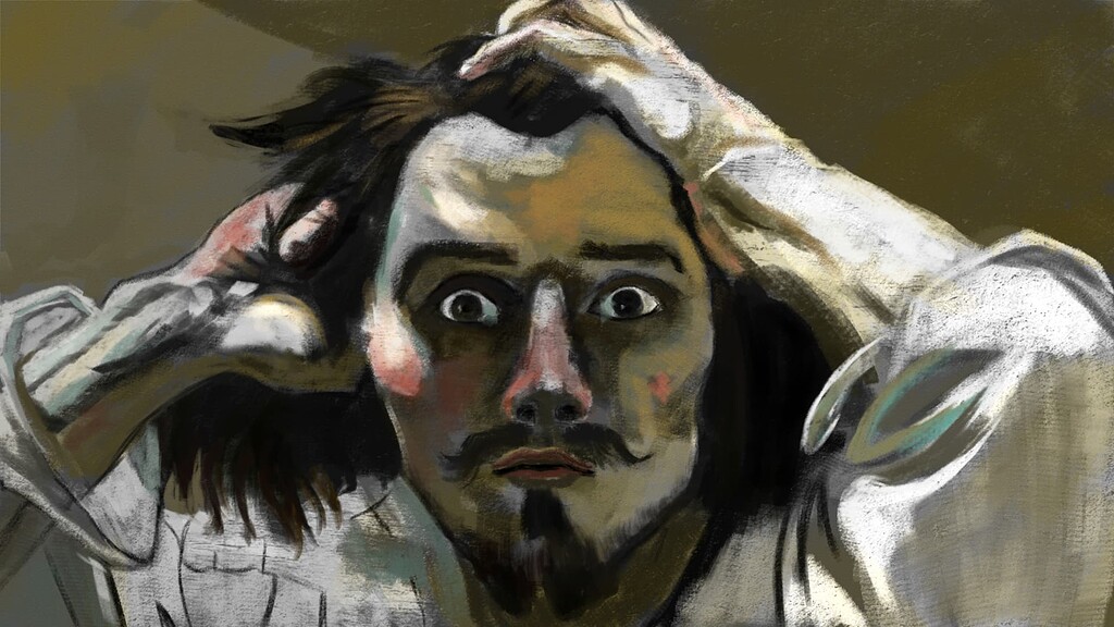 Study - Gustave Courbet - The Desperate Man - Finished Artworks - Krita ...