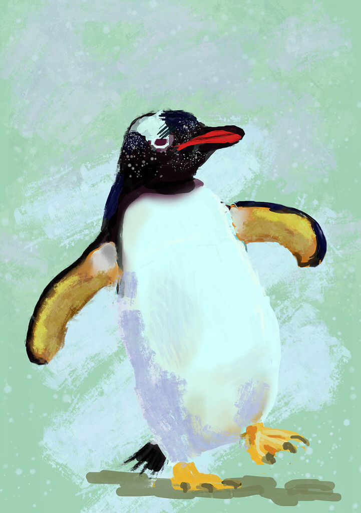 Penguin in snow - Finished Artworks - Krita Artists