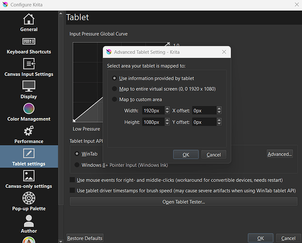 Tablet Cursor can't go beyond canvas - Input Device Support - Krita Artists