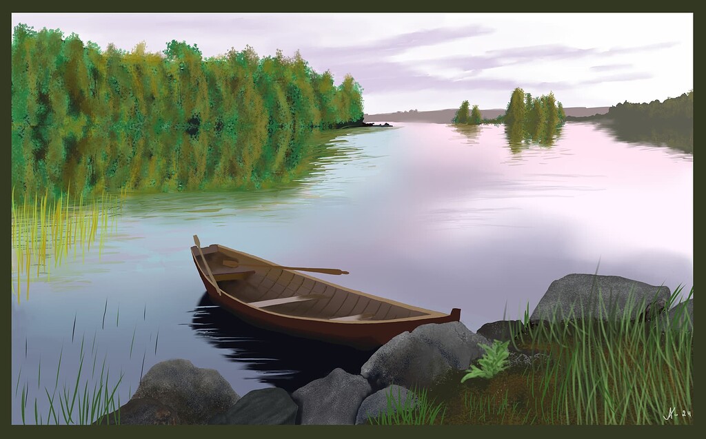 Landscape exercise - Finished Artworks - Krita Artists