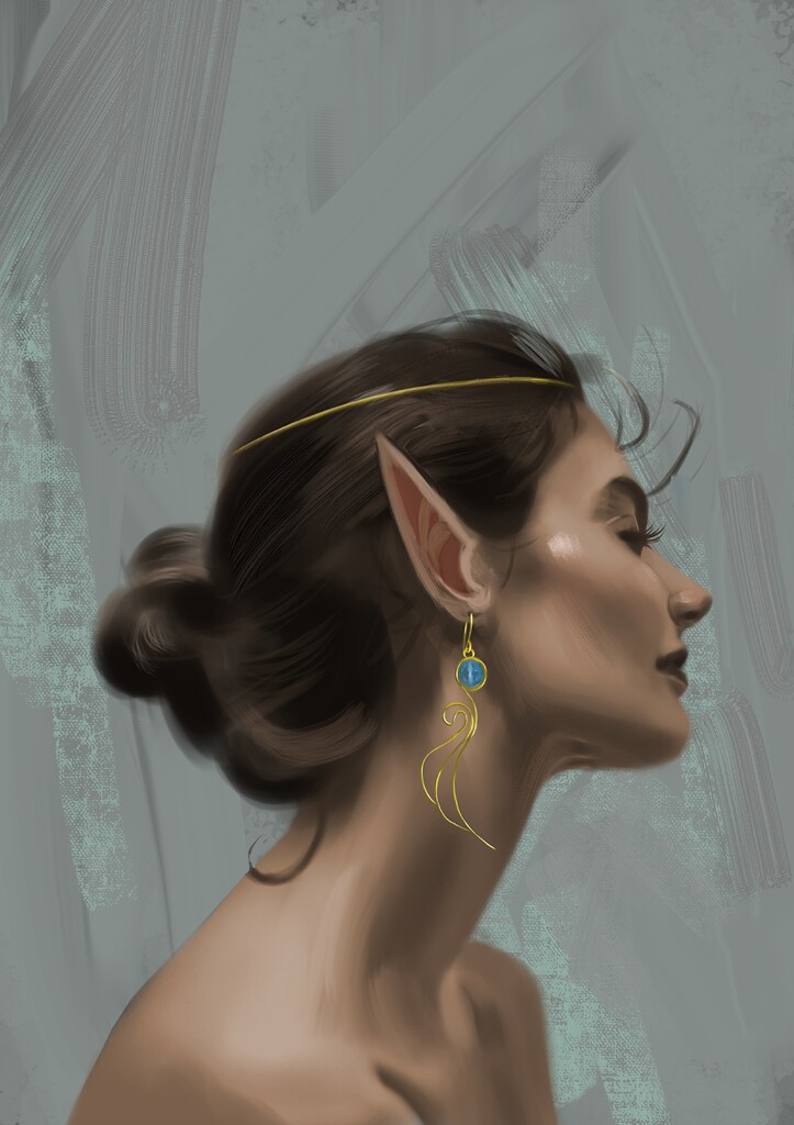Elf portrait side prof - Finished Artworks - Krita Artists