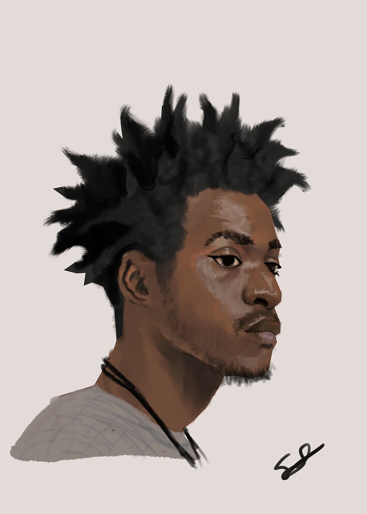 Portrait of black boi - Finished Artworks - Krita Artists