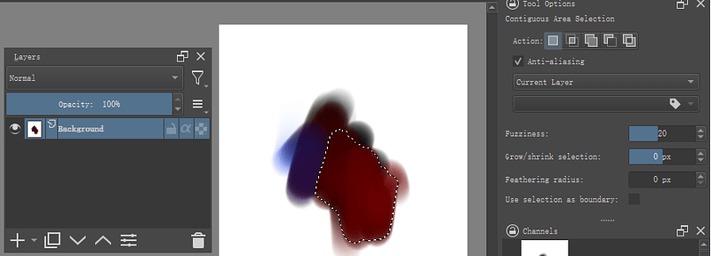 Anti-aliasing + Fuziness in Contiguous Selection tool is causing huge ...