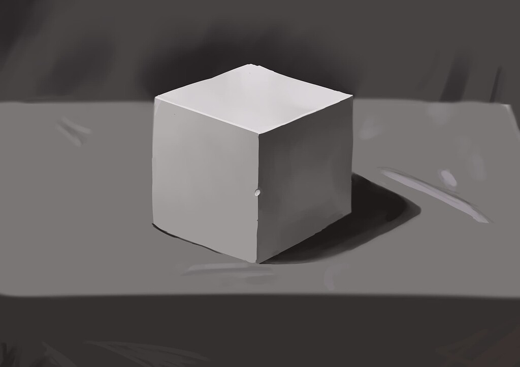 Cube Practice With Shadow and Shading - sketchbook - Krita Artists