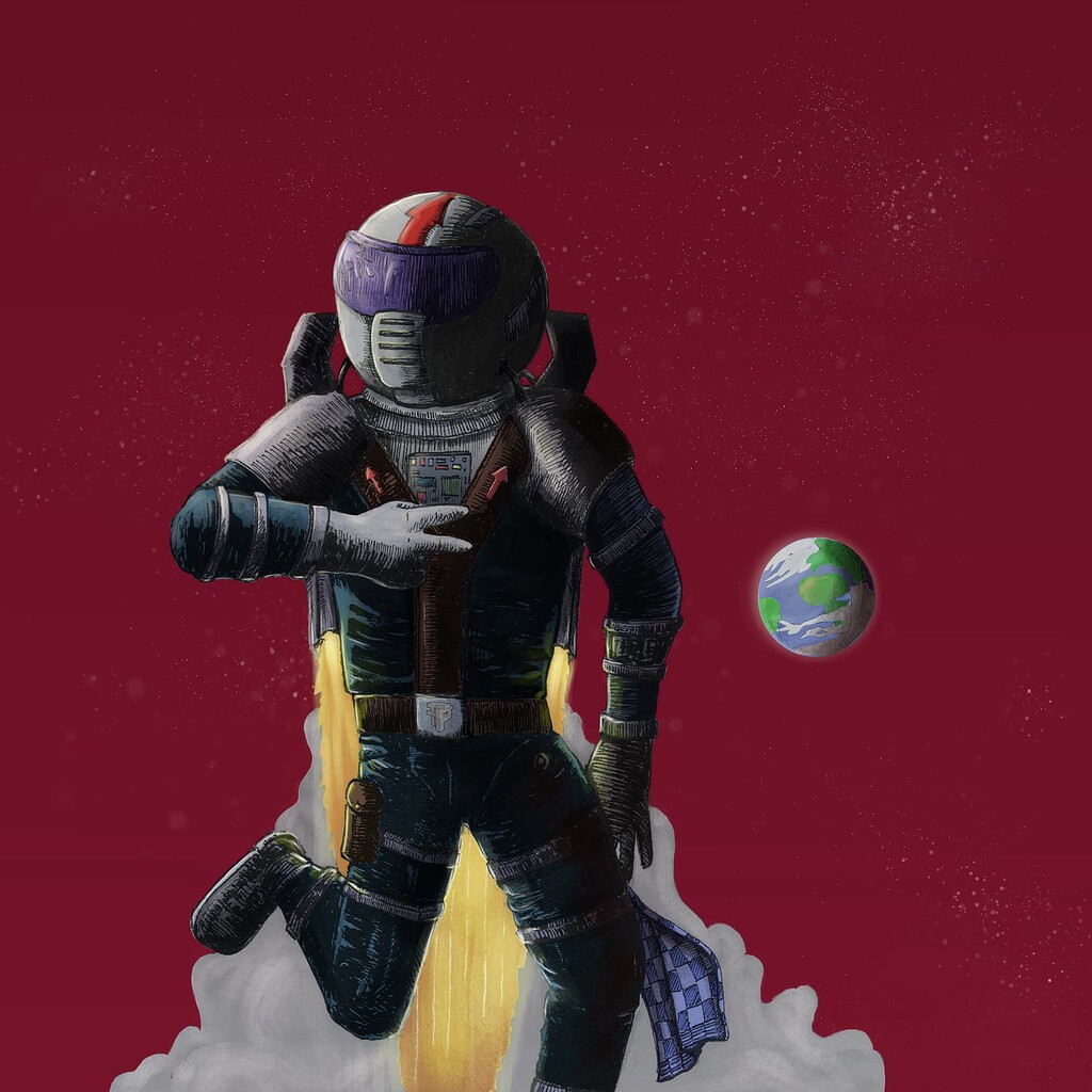 Jetpack guy in space - Finished Artworks - Krita Artists