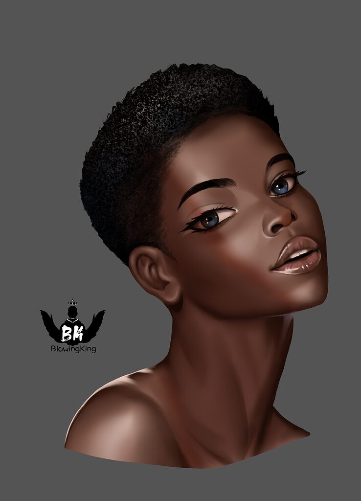 Dark skin portrait - Finished Artworks - Krita Artists