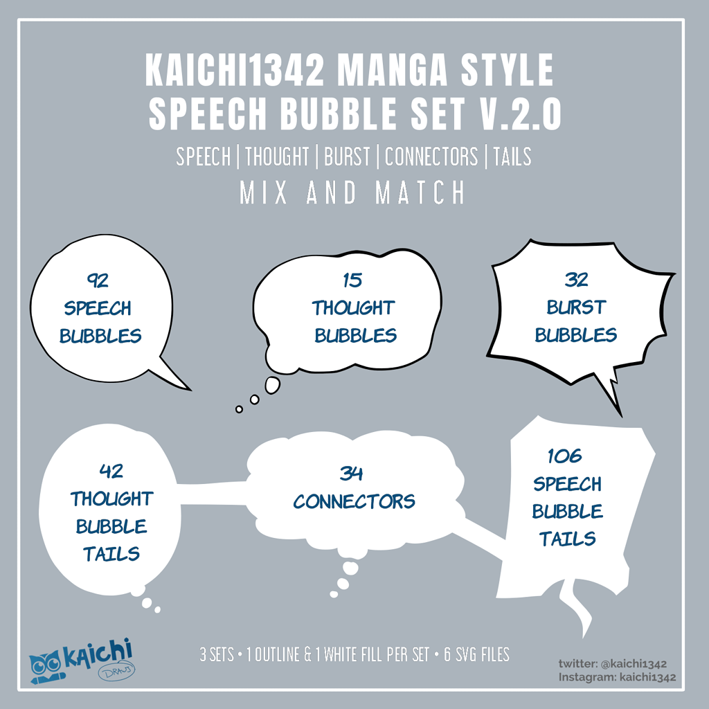 Manga Style Speech Bubble V2 0 Vector Library Resources Krita Artists