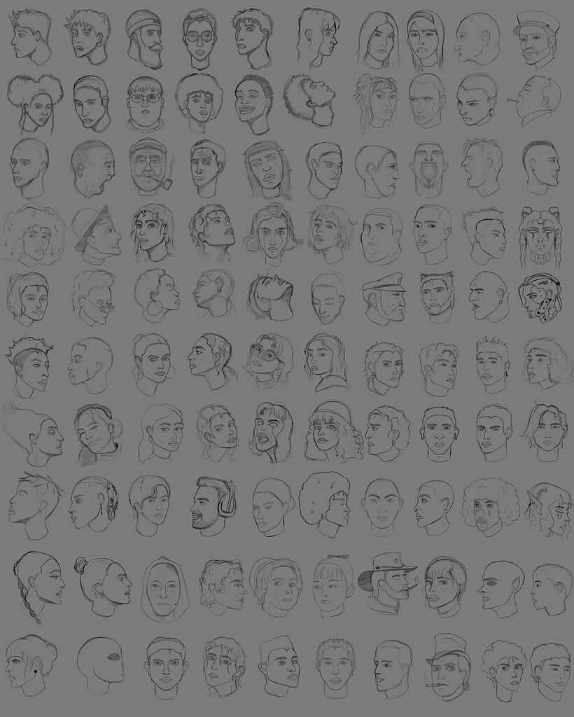 100 Faces Drawing Challenge - Finished Artworks - Krita Artists