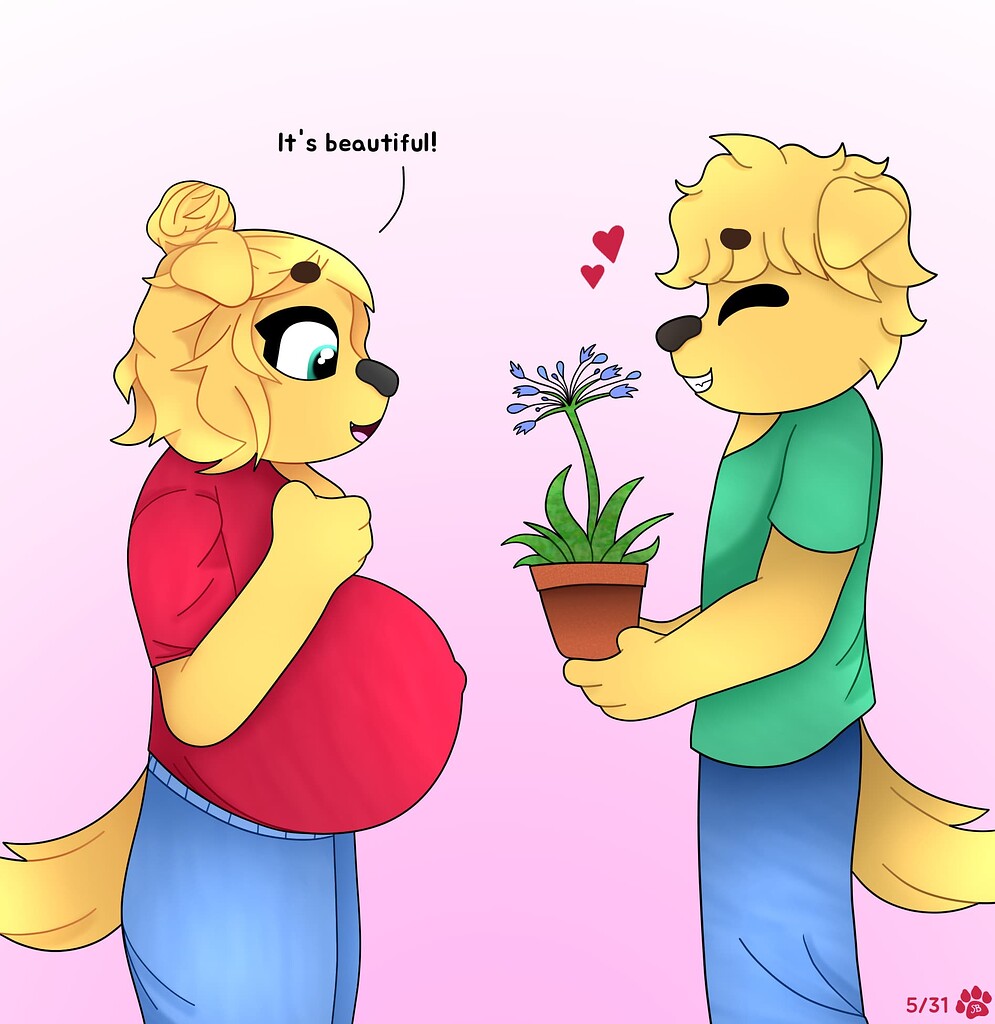Tristan Gives Laina a Flower - Finished Artworks - Krita Artists