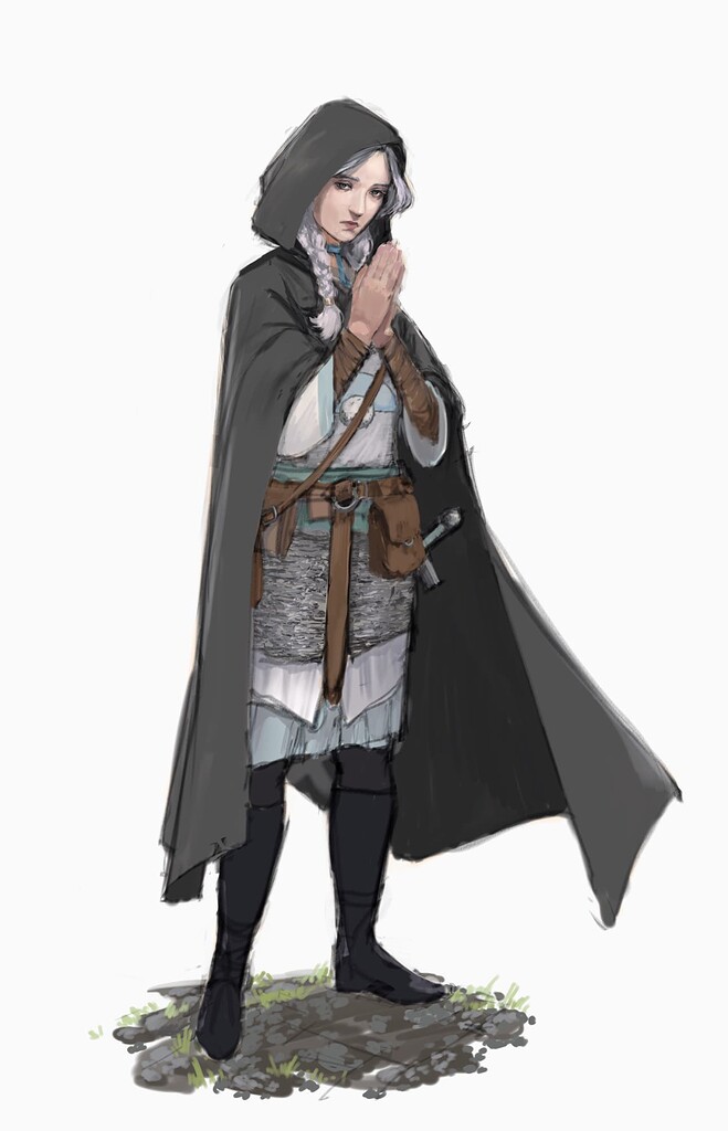 Hooded High Elf Priestess - Finished Artworks - Krita Artists