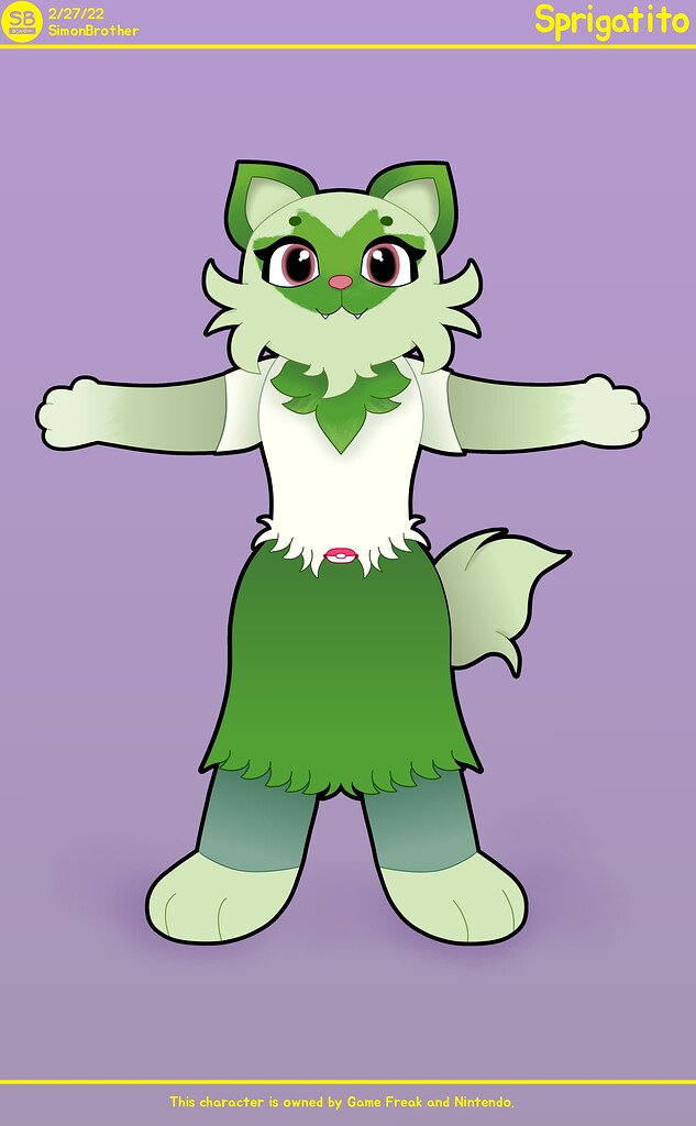 Sprigatito, a Grass-type Pokémon - Finished Artworks - Krita Artists