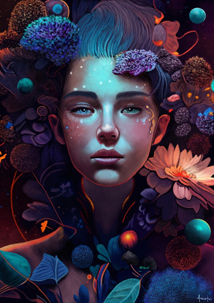 "A glimpse of the beginnig "is my second painting make with krita using ...