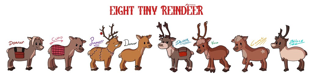 Eight Tiny Reindeer - Finished Artworks - Krita Artists