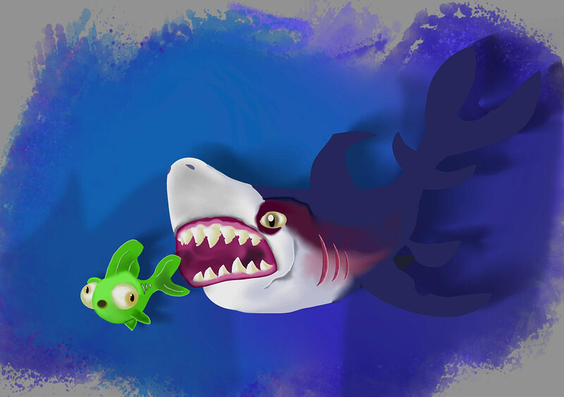 First time using Krita - Cartoon Shark - Work In Progress - Krita Artists