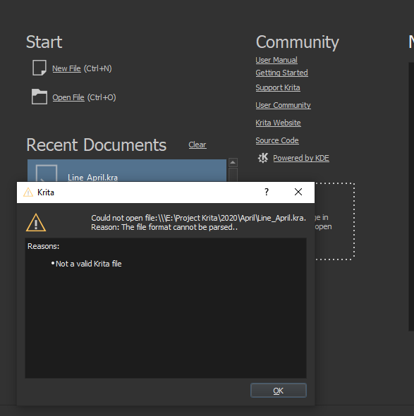 Not A Valid Krita File General Questions Krita Artists