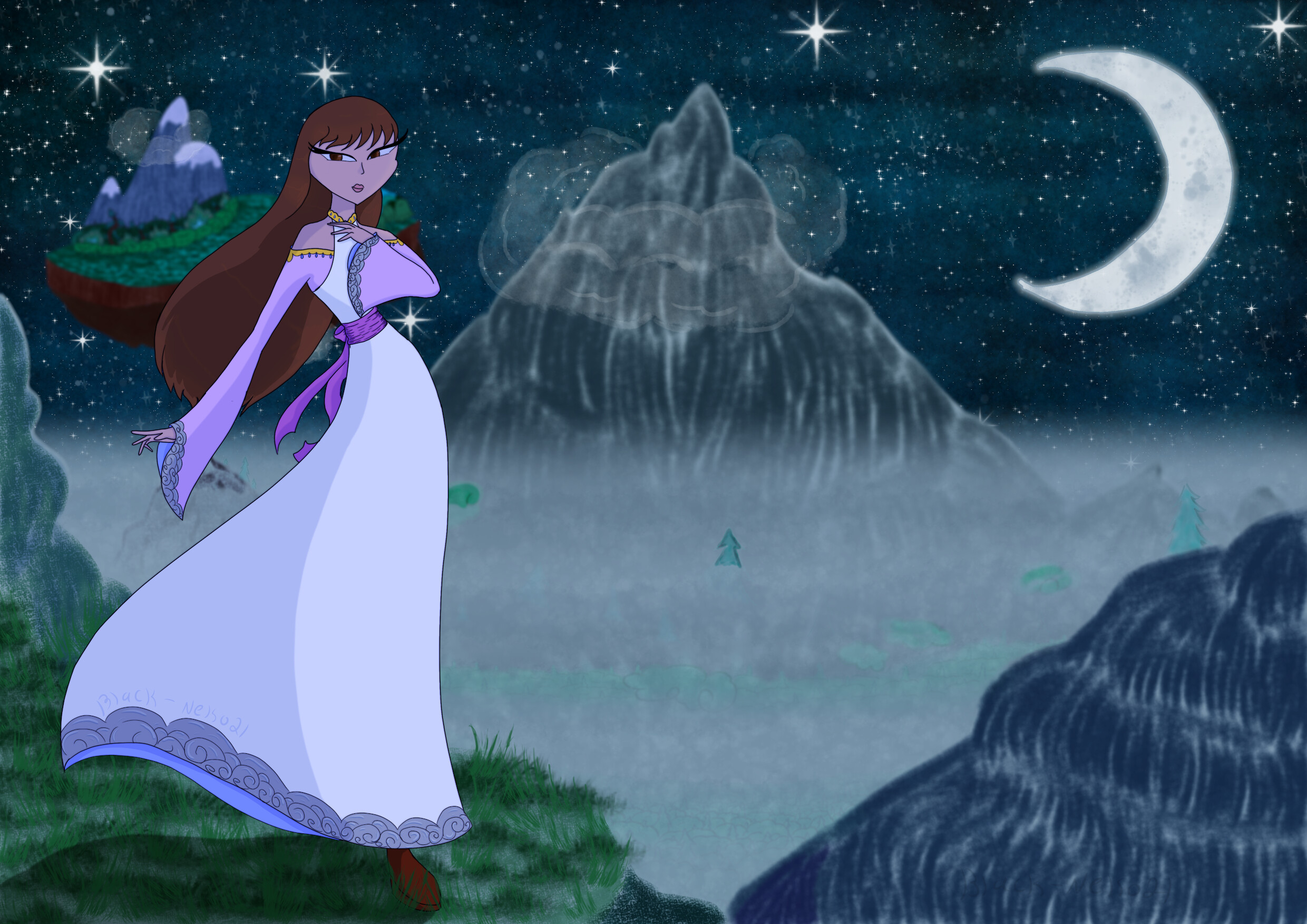 Lady Under the Moonlight - Finished Artworks - Krita Artists