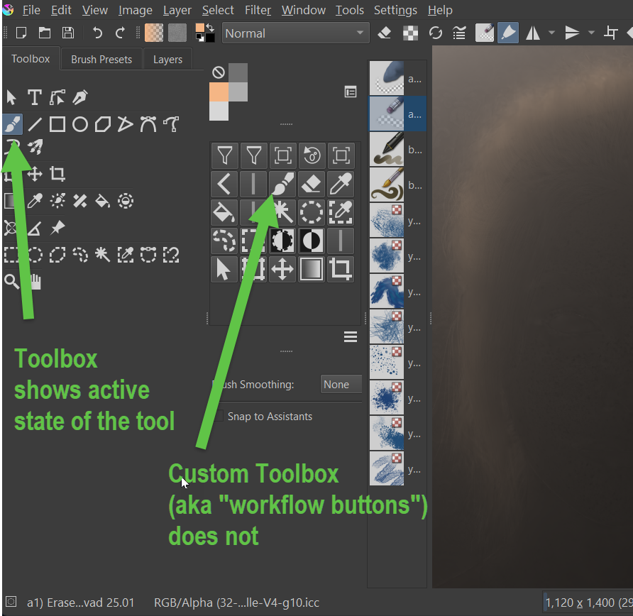 Feedback 5.3 prealpha - workflow buttons - not showing active state ...