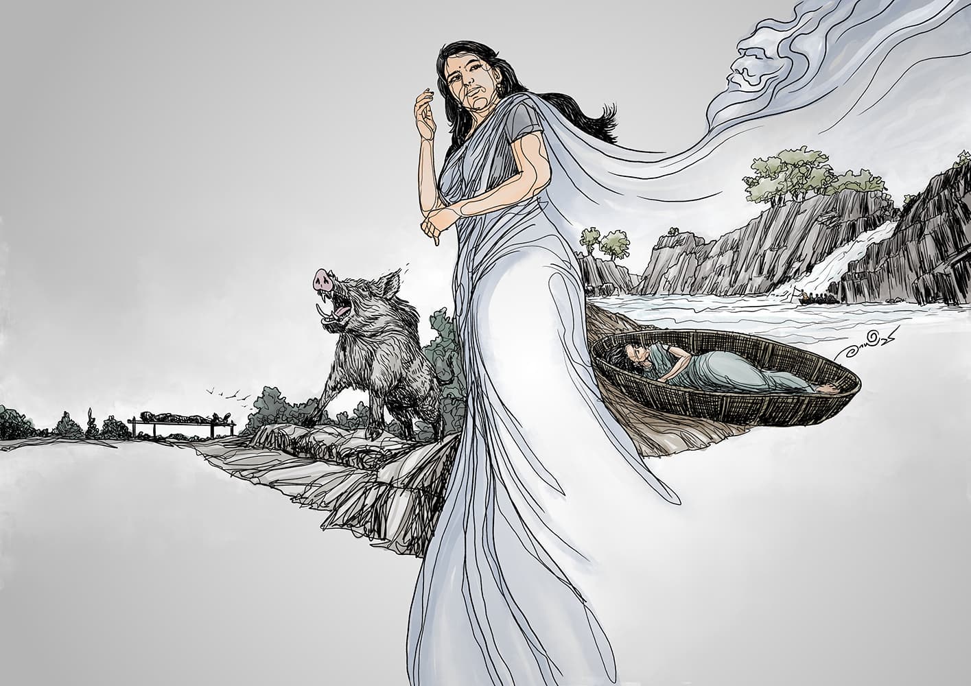 Illustration for "Aavanazhi" e-magazine - Finished Artworks - Krita Artists