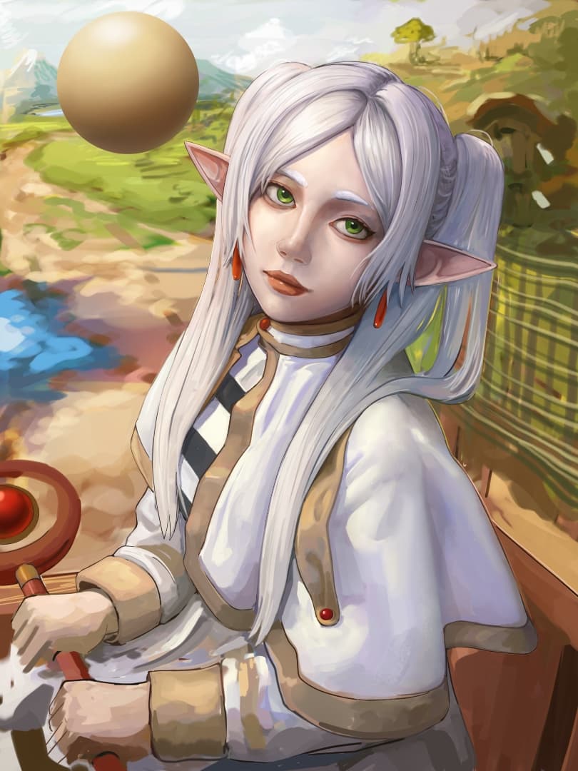 Frieren Fanart - Need help with Background making - Work In Progress ...