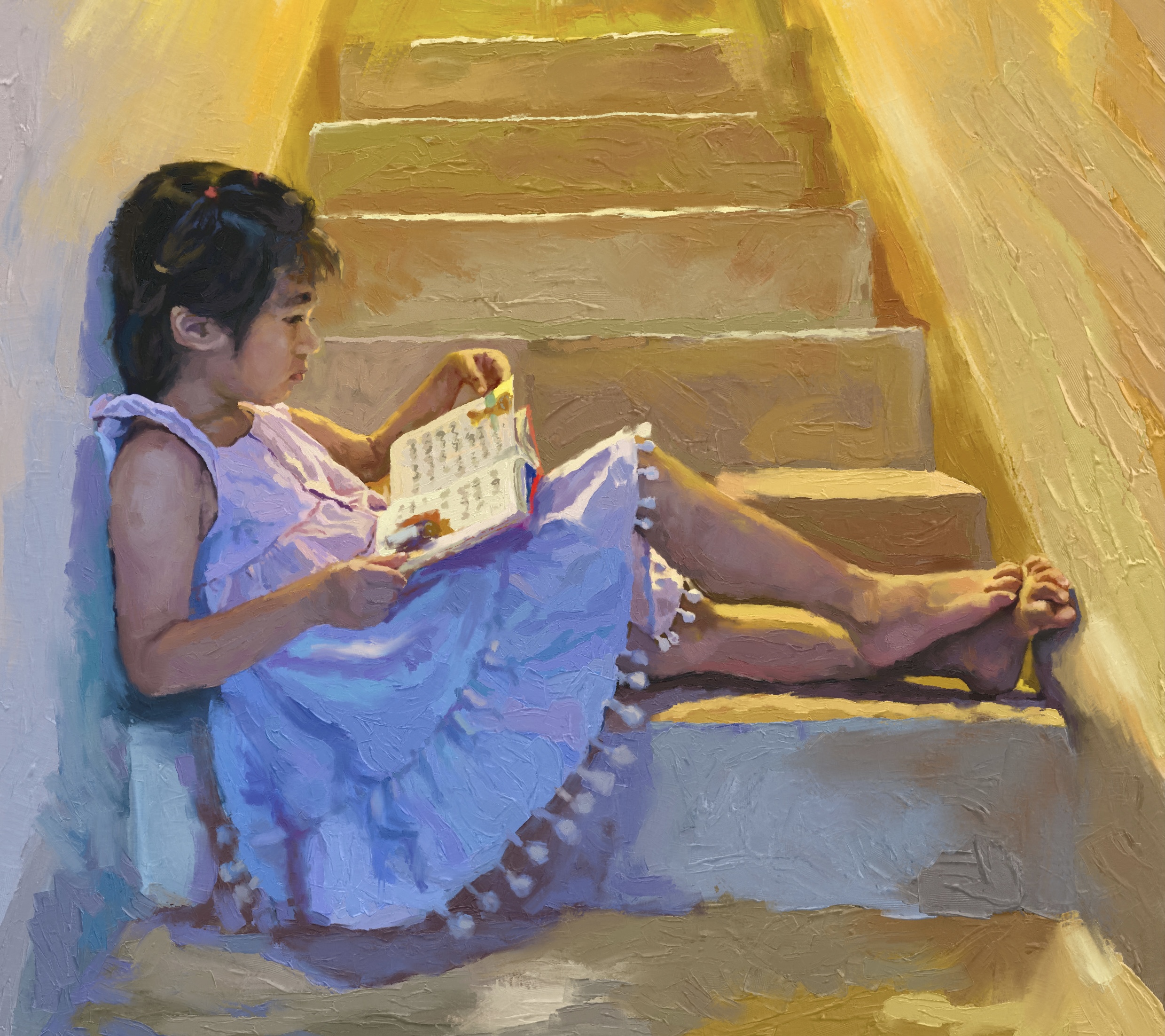 A child who loves to read books - Finished Artworks - Krita Artists