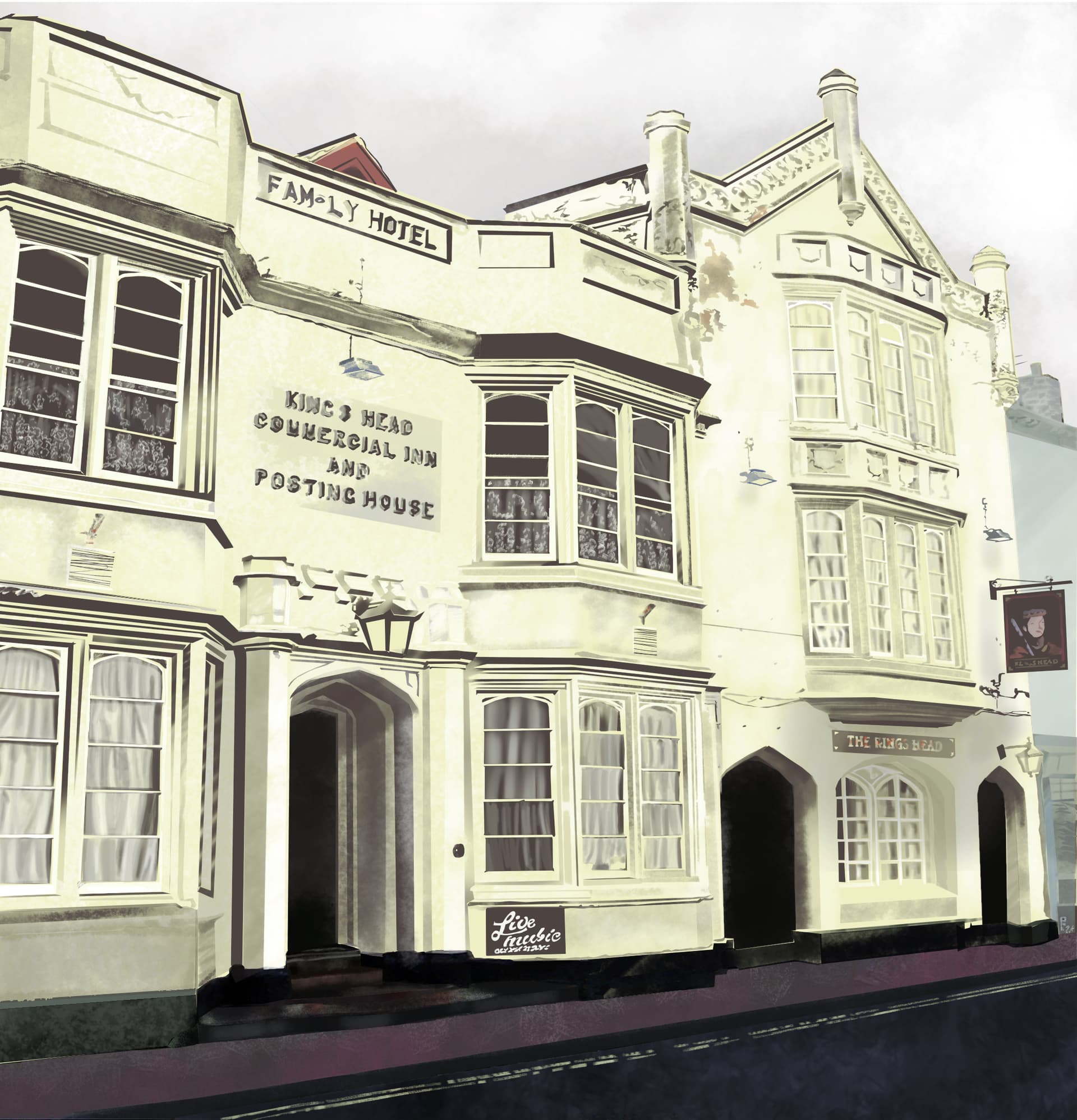 An old pub in a small market town - Finished Artworks - Krita Artists