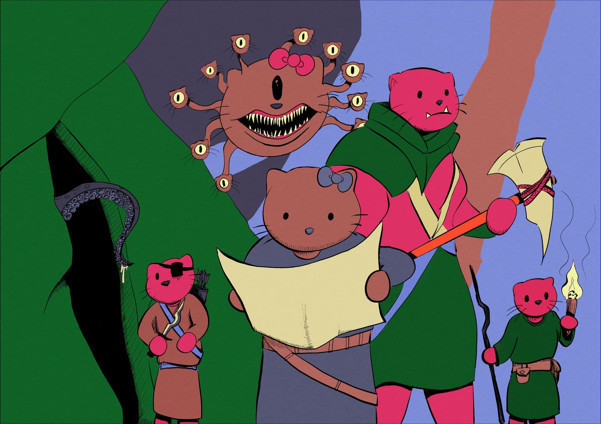 Hello Kitty Dungeons & Dragons - WIP - Work In Progress - Krita Artists