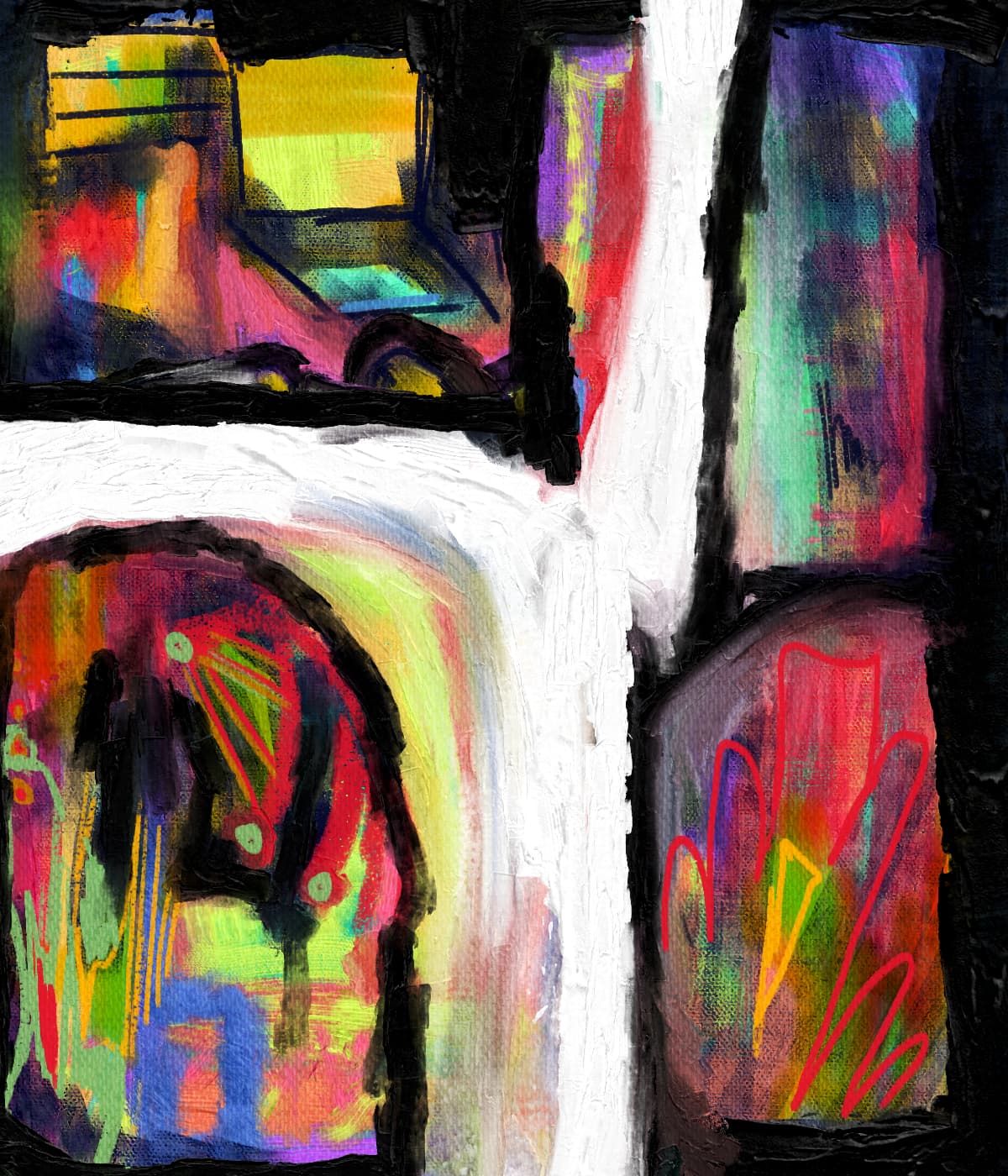 Non-objective experiment 02: frog brush demo - sketchbook - Krita Artists