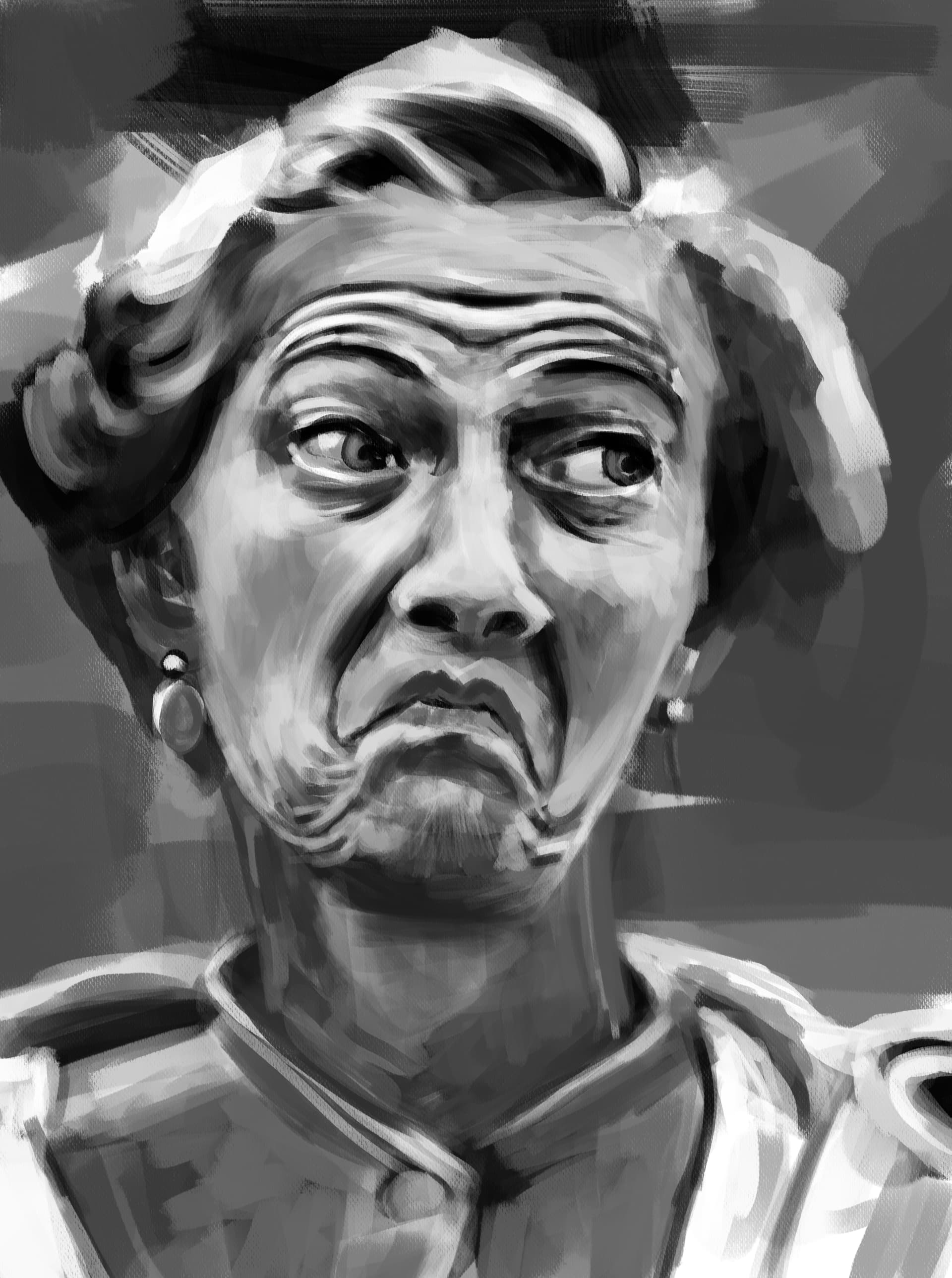 Old Lady Portrait- Two Hours in. WIP - sketchbook - Krita Artists