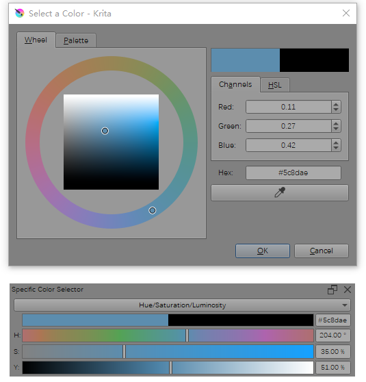 I tried to change the UI layout of the foreground color picker ...