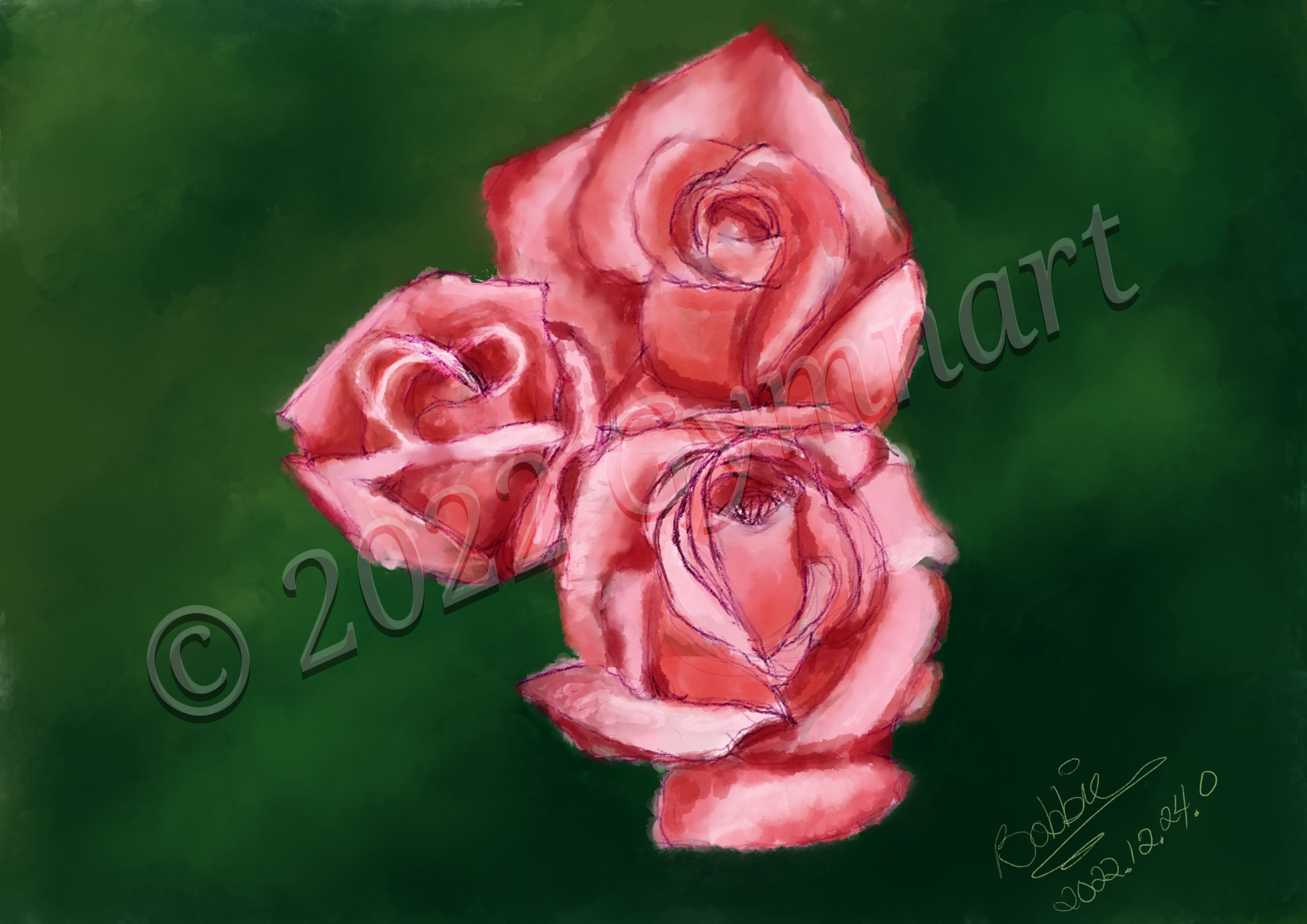 Pastel Drawings Of Roses