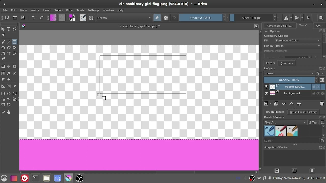 Rectangle tool not creating one solid color - General Questions - Krita ...