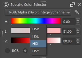 Specific Color Selector add HSX(HSV/HSL/HSI/HSY) mode for RGB - Develop ...