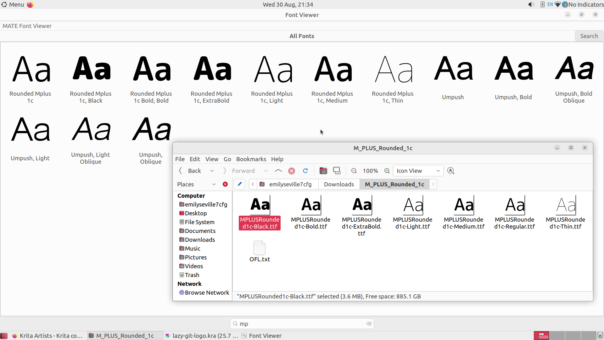 Krita 5.0.2 doesn't see installed font even after reload - Bundles and ...
