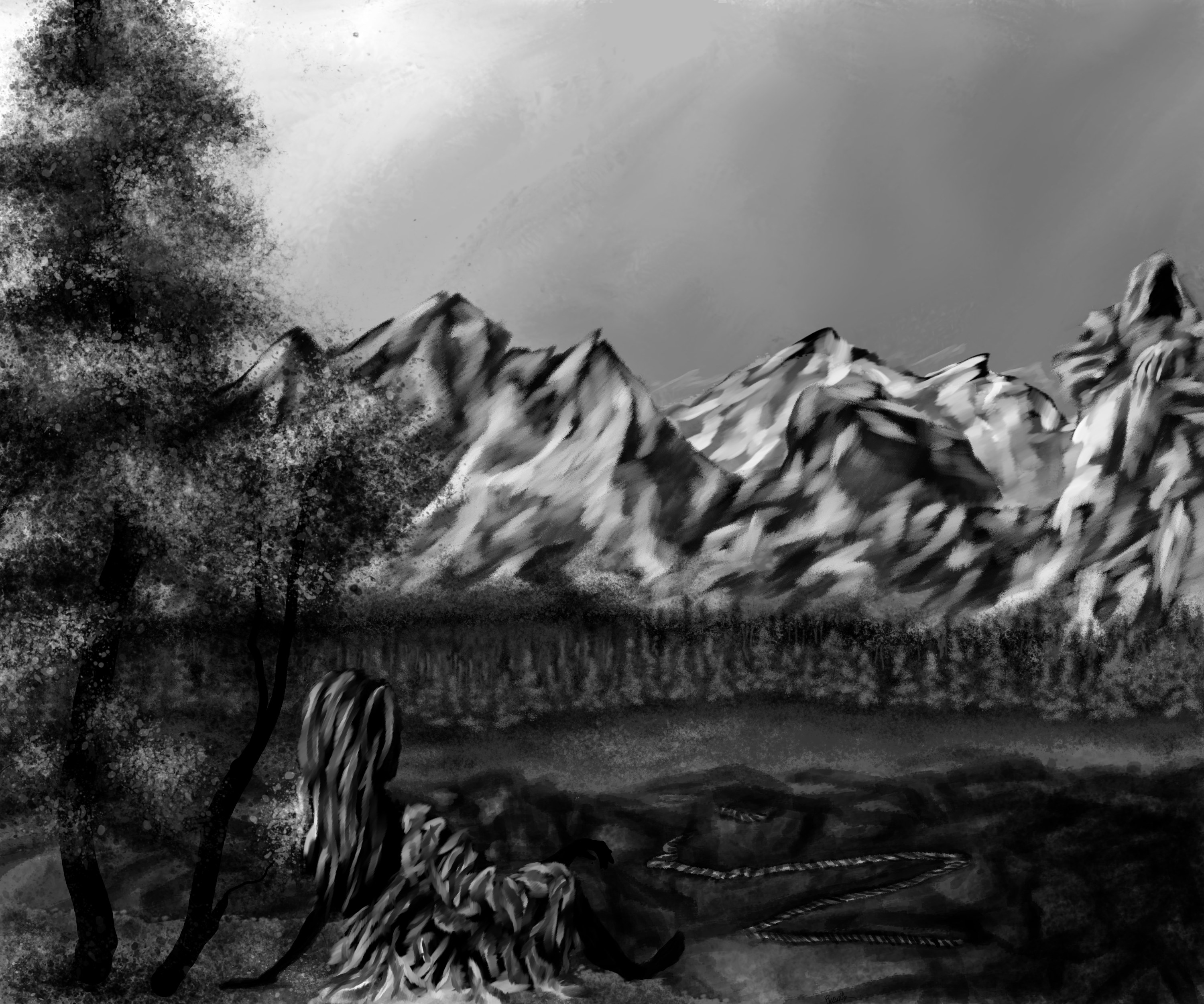 Snow & mountain, simply - Finished Artworks - Krita Artists