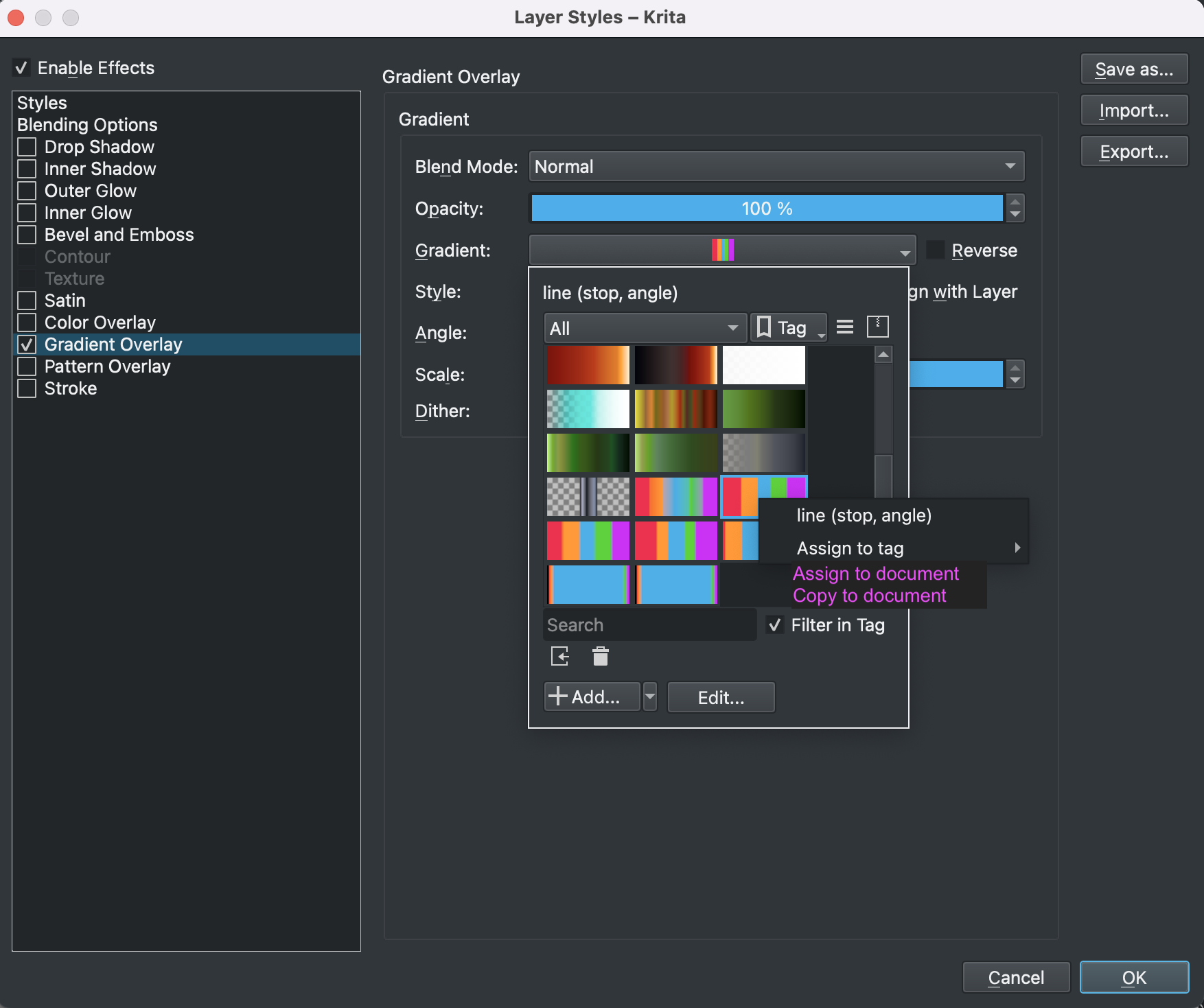 Save gradients to Krita document, not universal - Feature Requests ...