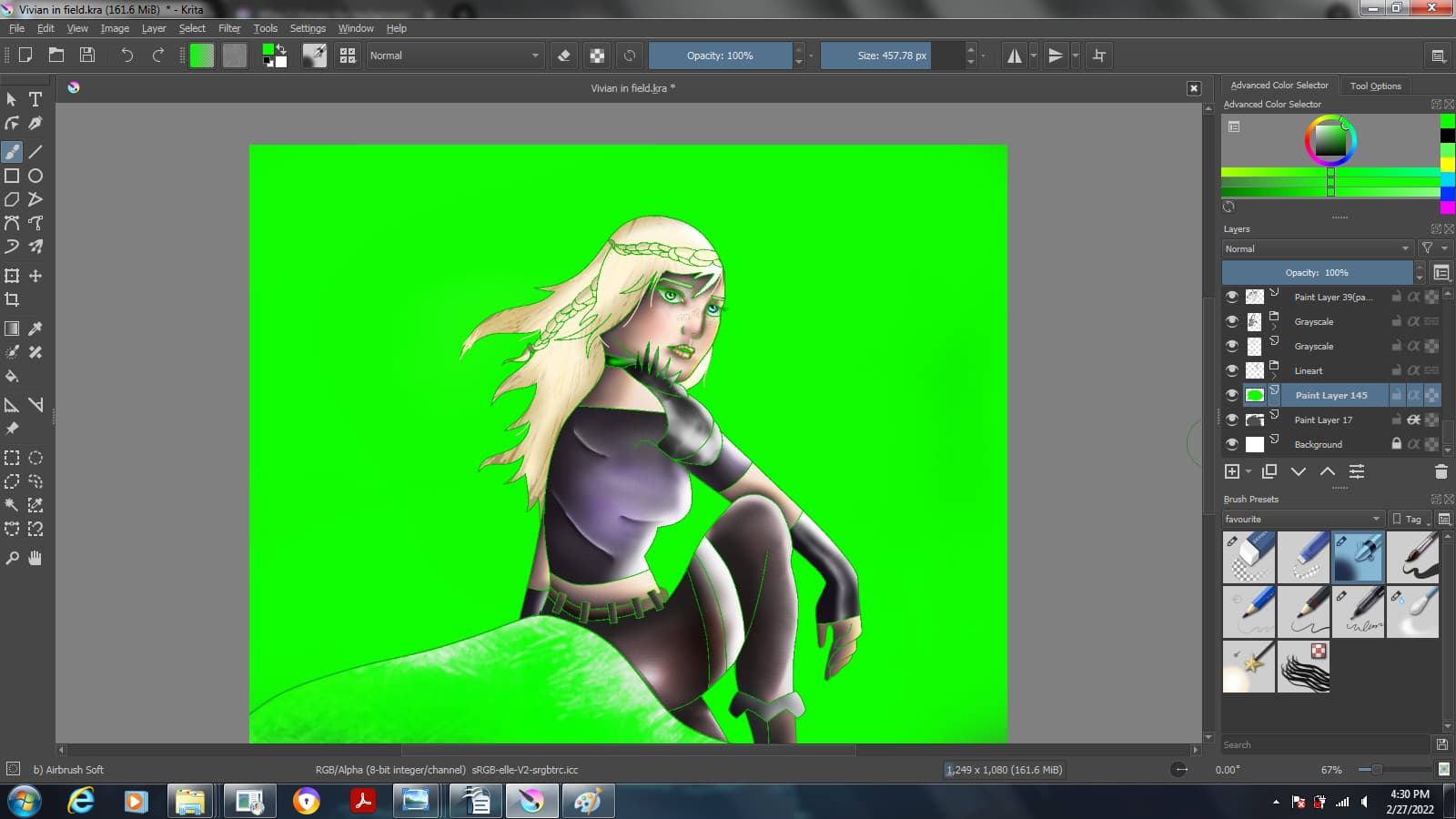 When I change the background colour the lineart colour also changes ...