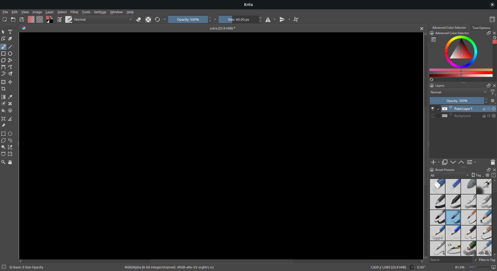 Krita drawing space completely black - General Questions - Krita Artists