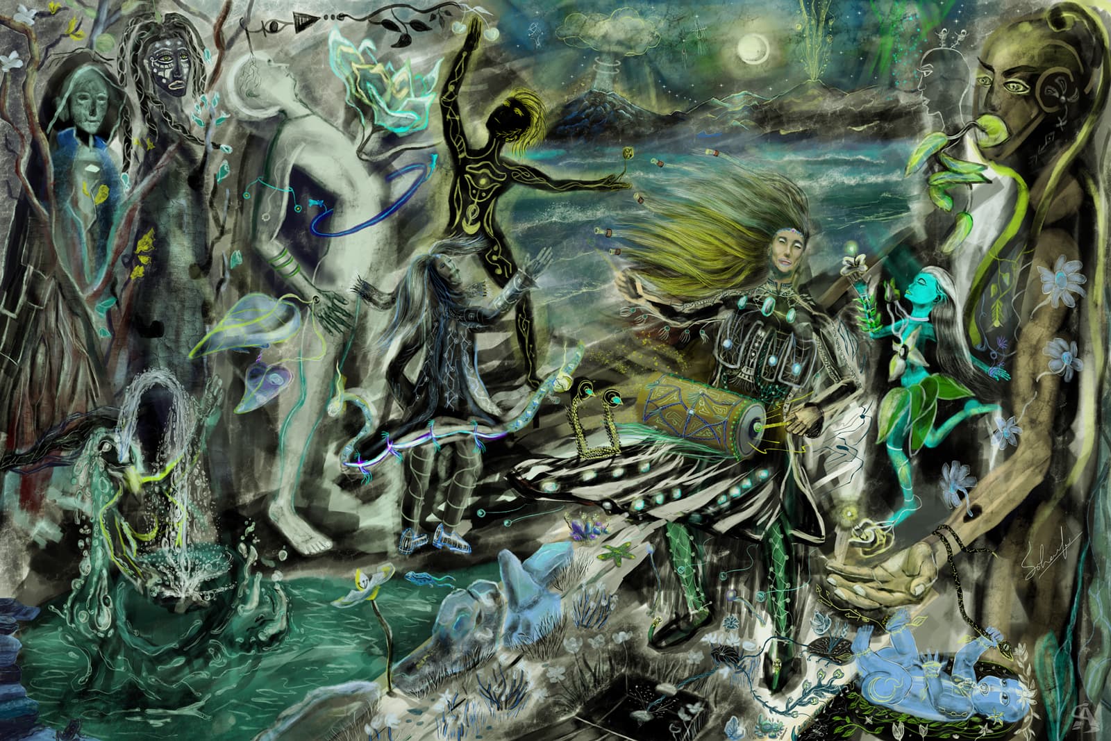 First art made in Krita | The Fantasia of Primordial Rhythm - Finished ...