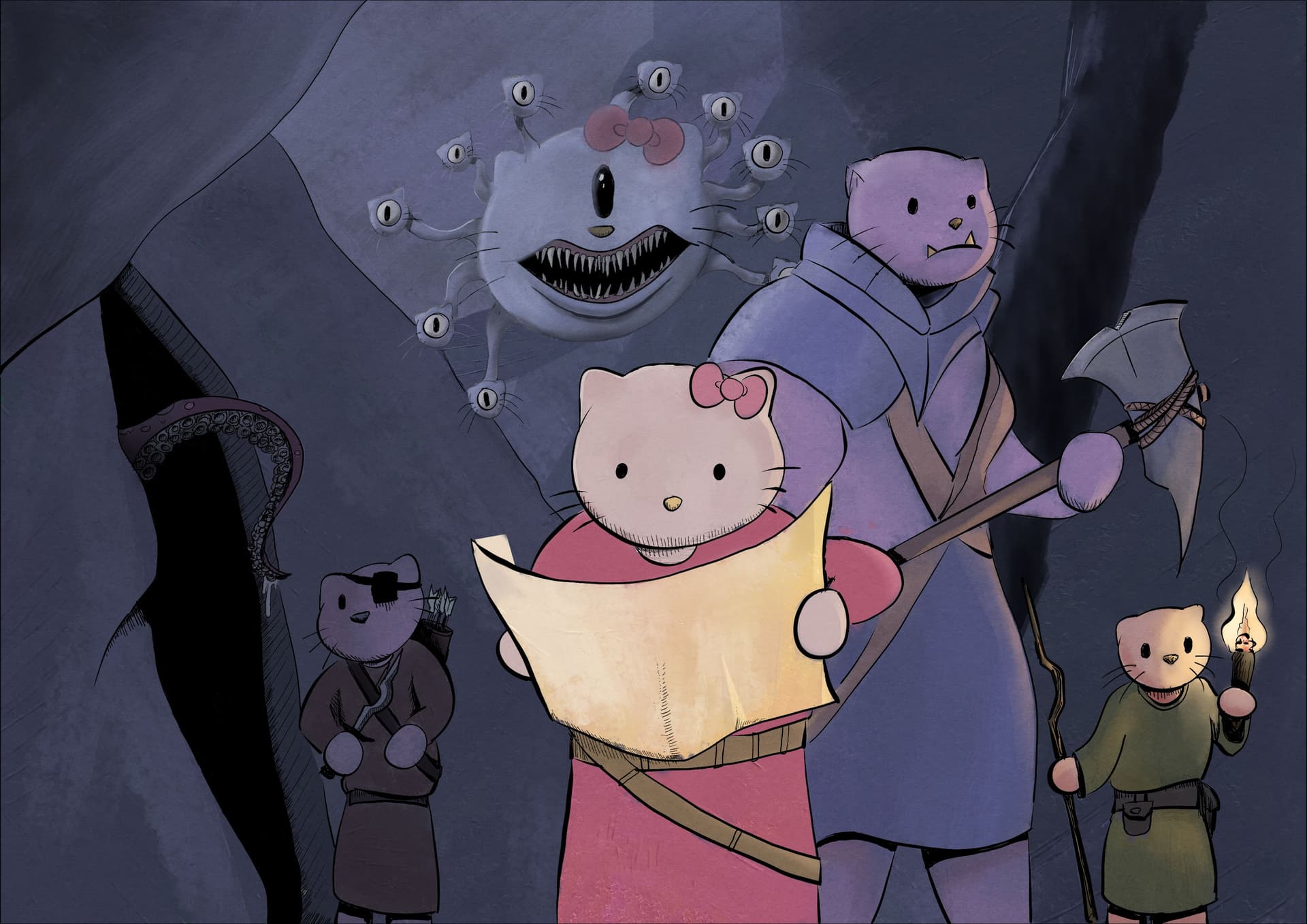 Hello Kitty Dungeons & Dragons - WIP - Work In Progress - Krita Artists