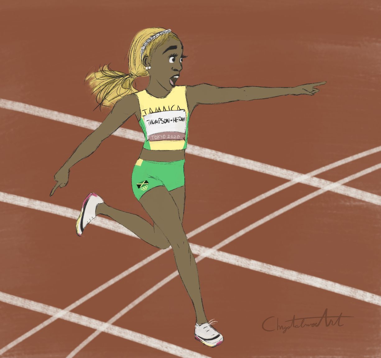 Drawing of one of favourite female track athletes - Finished Artworks ...
