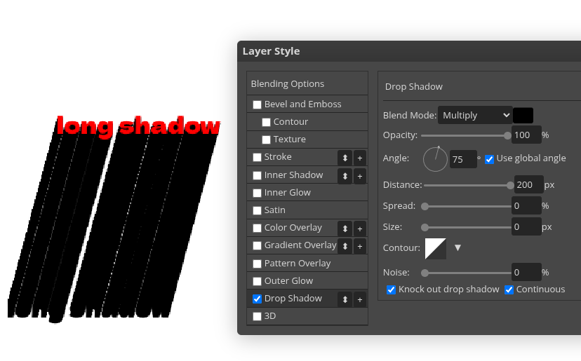 Add "long shadow" to layer styles - Feature Requests - Krita Artists