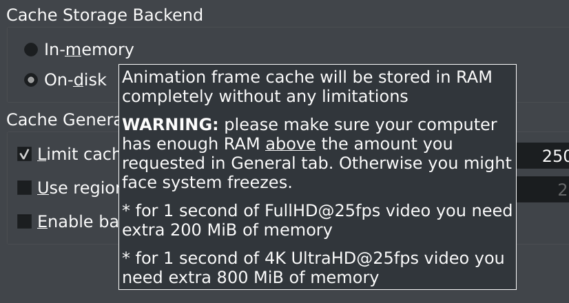 Animation cache and RAM - General Questions - Krita Artists