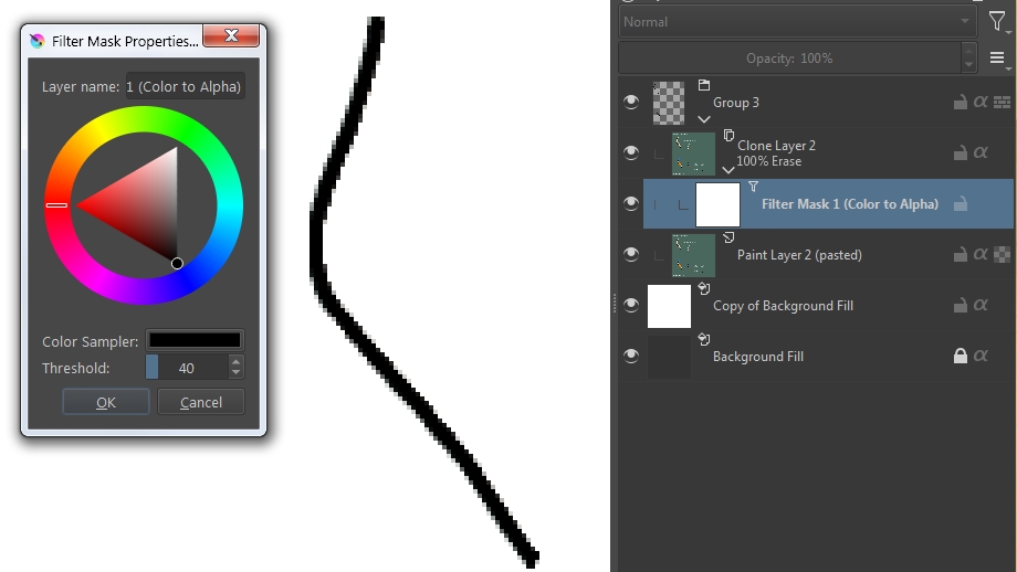 All colors to alpha except selected one - General Questions - Krita Artists