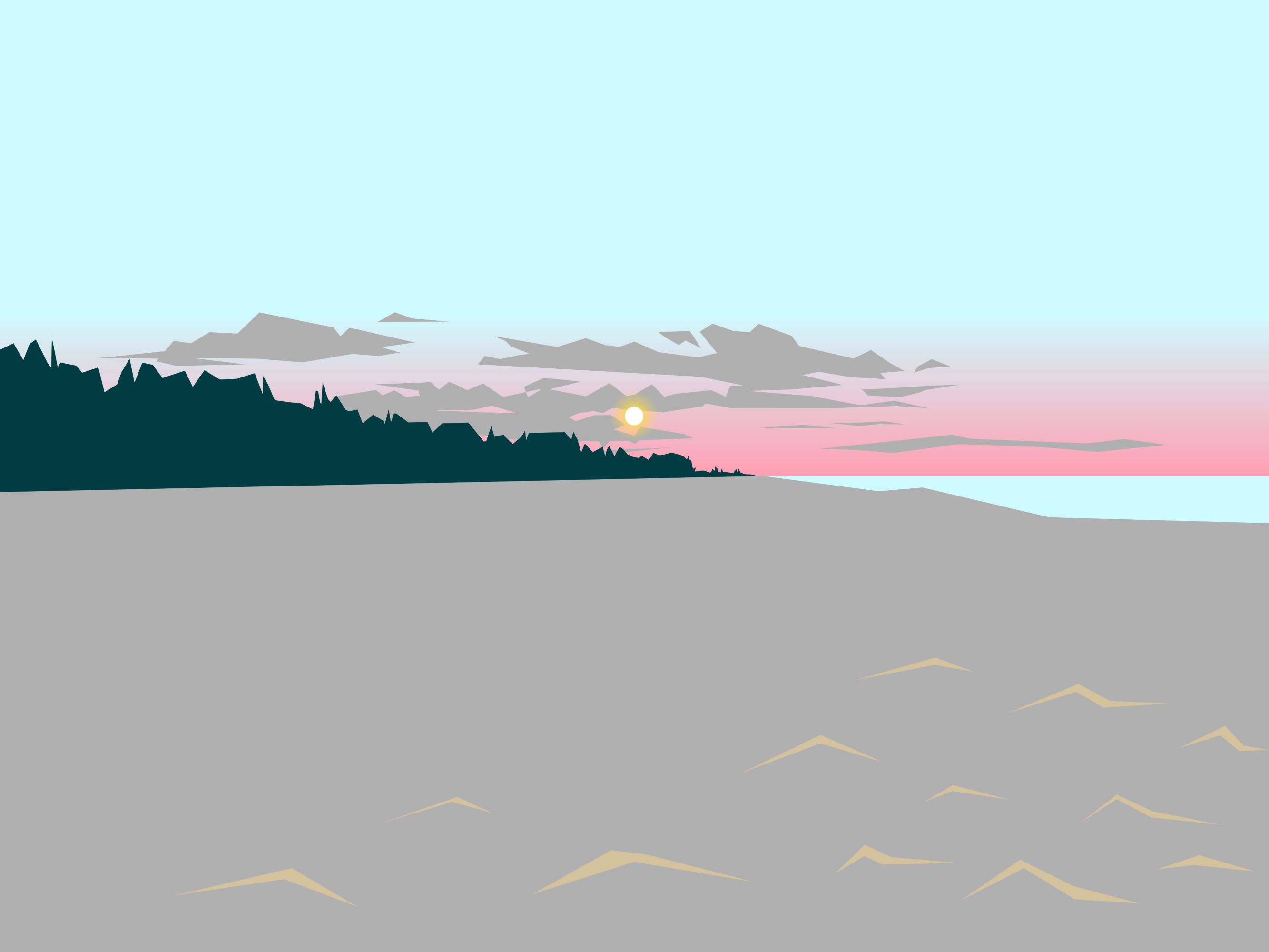 Geometric sunset over the sea - Finished Artworks - Krita Artists