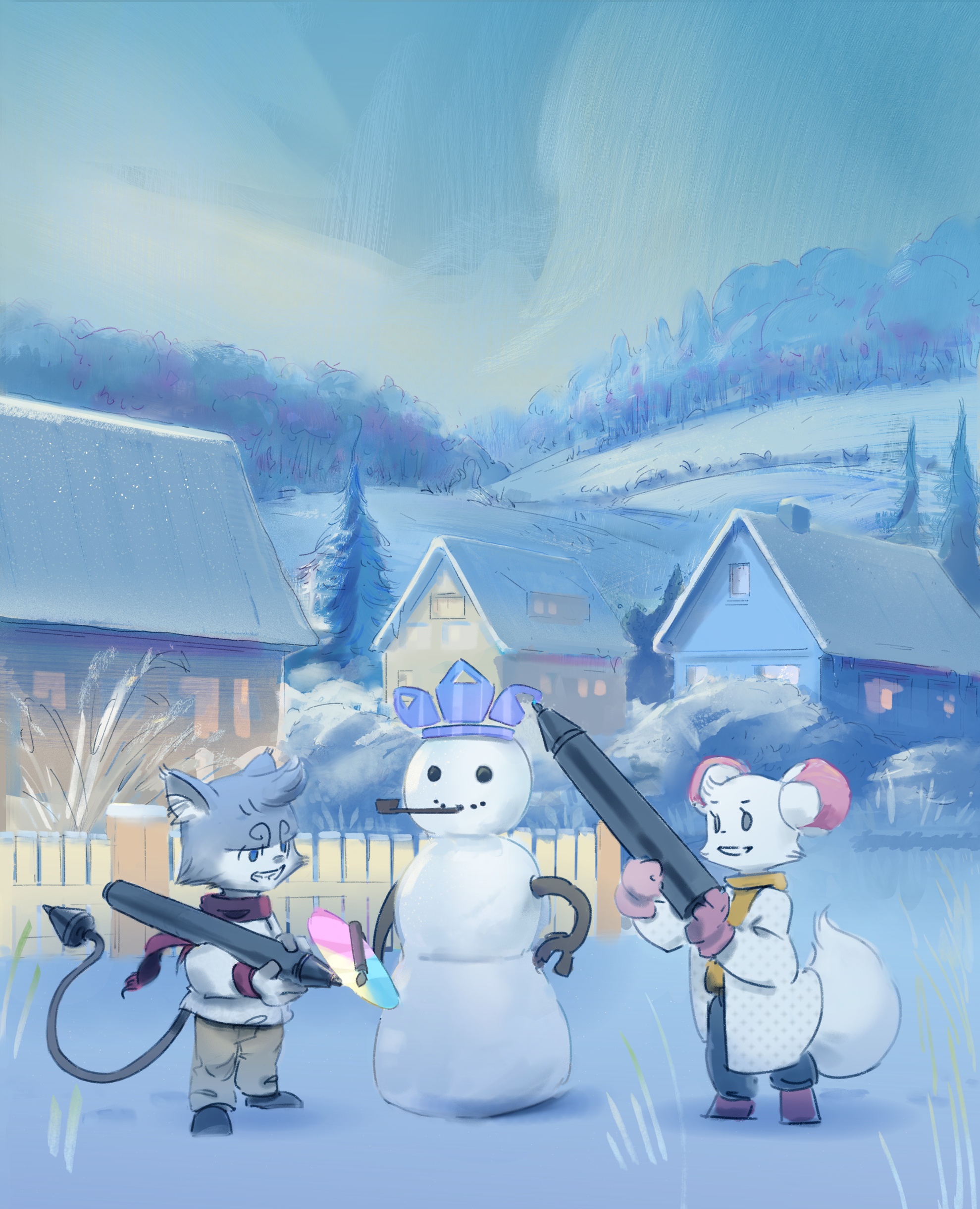 Kiki and Leon paint a Snowman - Four Seasons Journey of Leon & KiKi ...