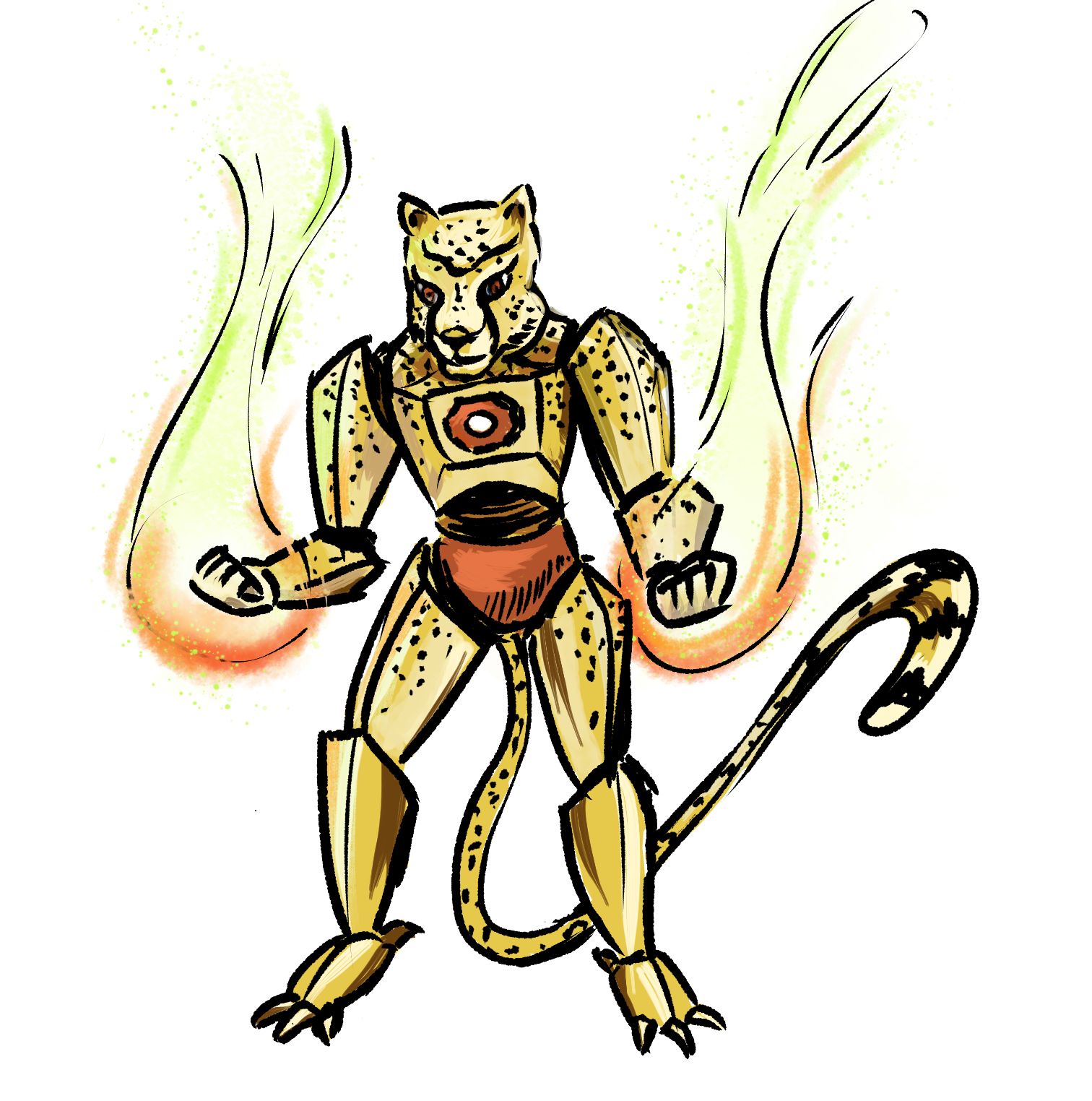 Cheetah inspired hero character concept - Work In Progress - Krita Artists