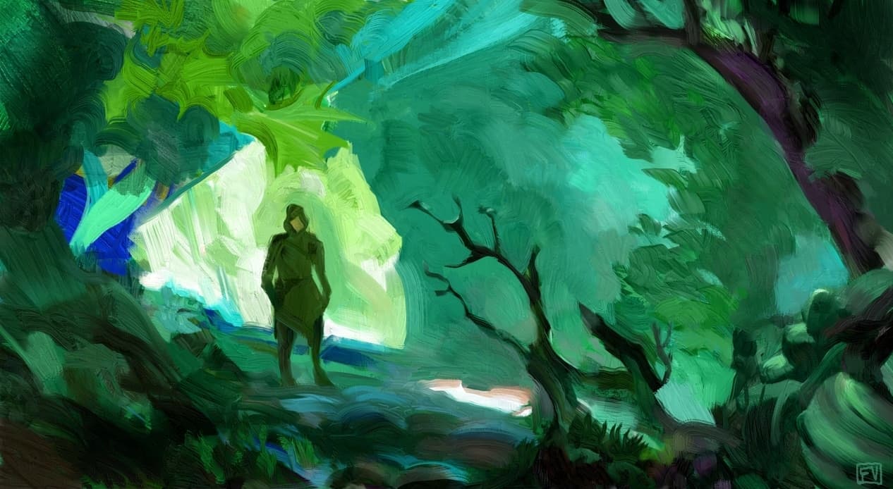 Green scene - Finished Artworks - Krita Artists