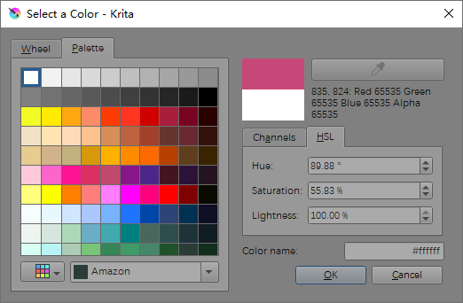 I tried to change the UI layout of the foreground color picker ...