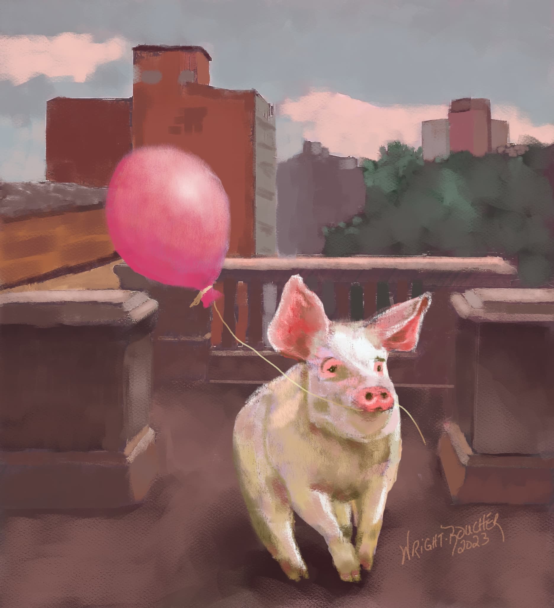 Every pig needs a balloon - Finished Artworks - Krita Artists