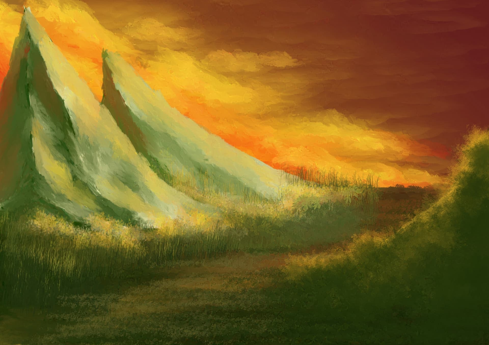 A simple landscape - Finished Artworks - Krita Artists